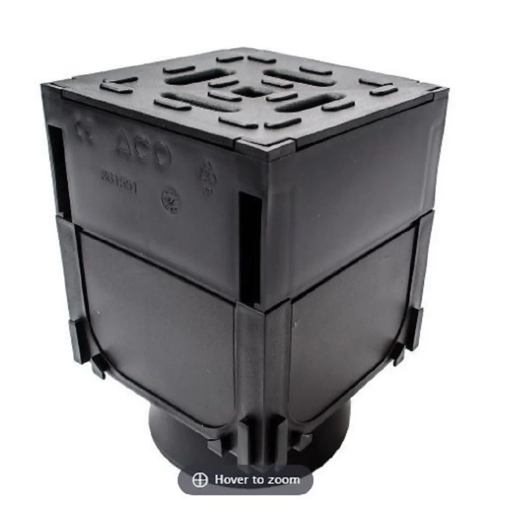 Aco Hexdrain Brickslot Corner unit with Black Plastic Slotted Grating ...
