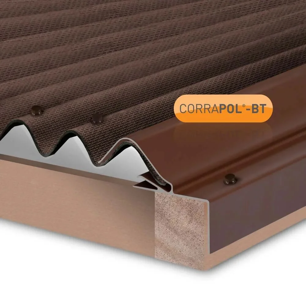 Corrapol-BT Rock n Lock Gable Flashing 3m Brown