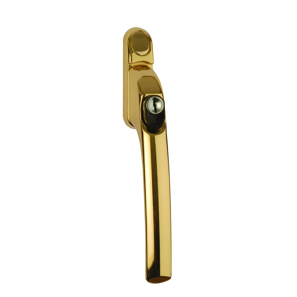 Gold UPVC Inline Espag Window Handle C/W 43mm Fixed Spindle - Clam ...