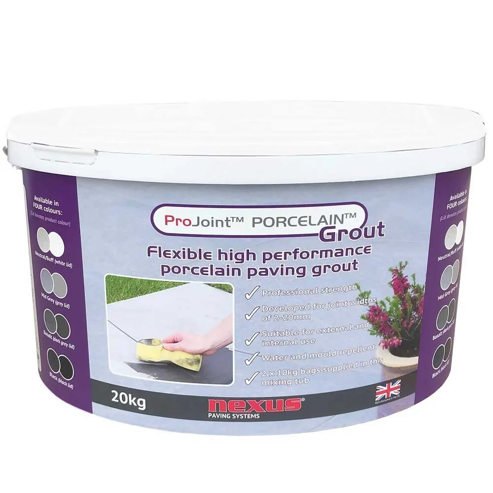 ProJoint Porcelain Paving Grout Jointing Compound 20kg Tub Neutral