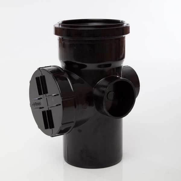 Floplast 110mm Soil Access Pipe Single Socket Black REF SP274