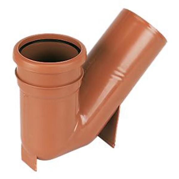 Floplast 110mm Underground Universal Gully Trap Socket / Spigot 45 Degree