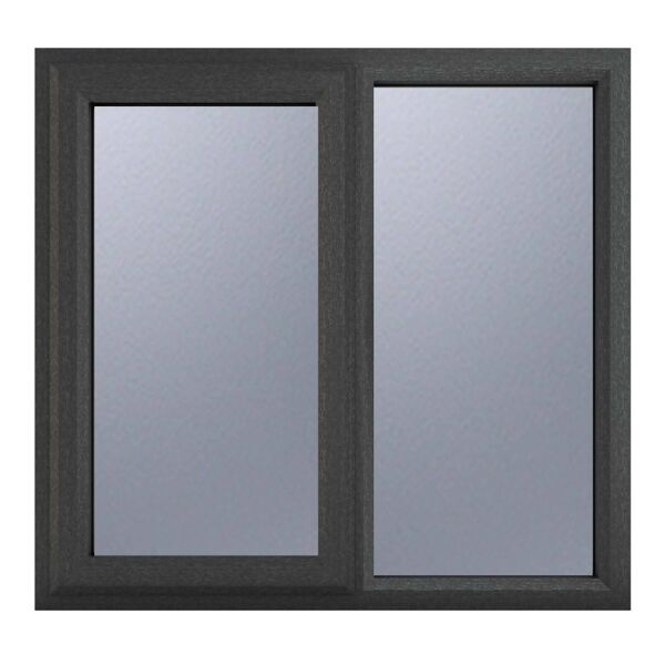uPVC Window Grey 7016 external White Internal Left Hand Side Hung Next ...