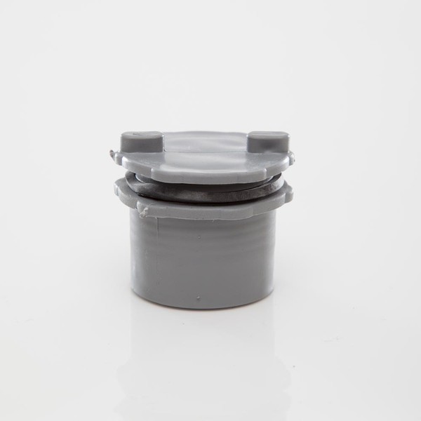 Floplast 32mm Push-fit Socket Plug Grey REF WP30