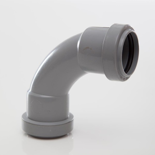 Floplast 40mm x 87.5 Deg Push-fit Swept Bend Grey REF WP15