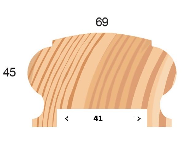 Redwood 50x75 Cottage Loaf Handrail 41mm