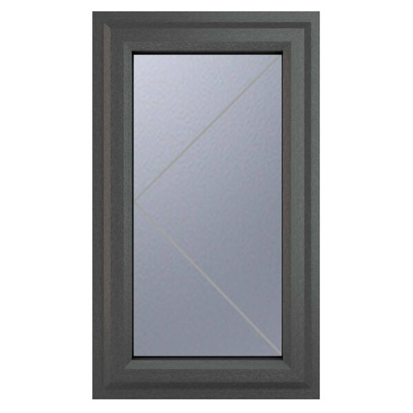 uPVC Window Grey 7016 external White Internal Left Hand Side Hung 610mm ...