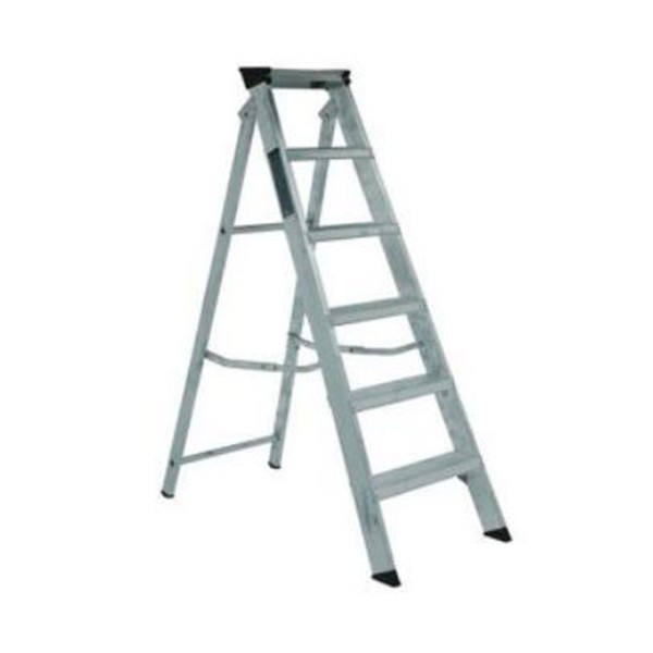 6 Tread Aluminium Industrial Builders Step Ladder Ref 30699618