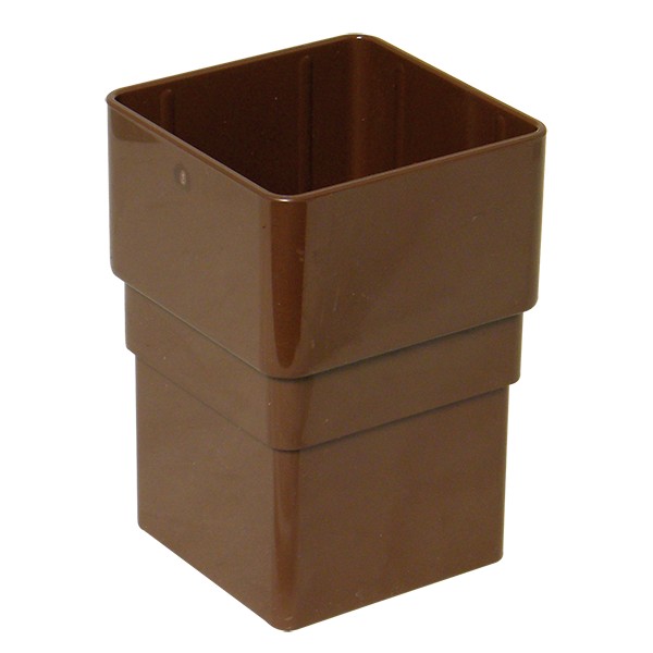 Floplast 65mm Square Downpipe Connector Brown.