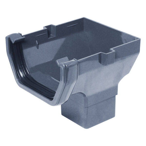 Floplast Square Gutter Stop End Outlet Anthracite 112mm