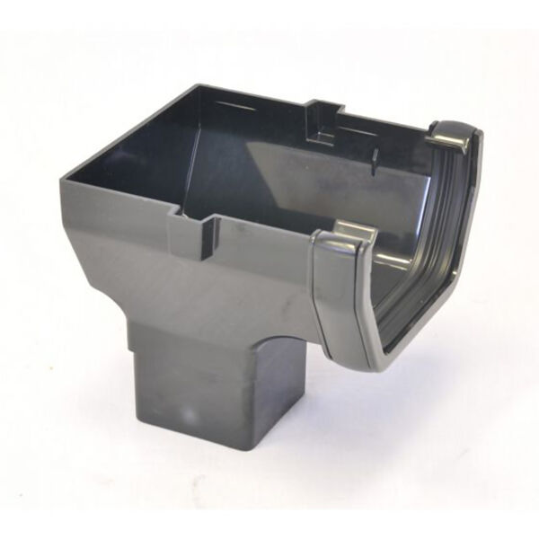 Floplast Square Gutter Stop End Outlet Black 114mm Ref ROS2B