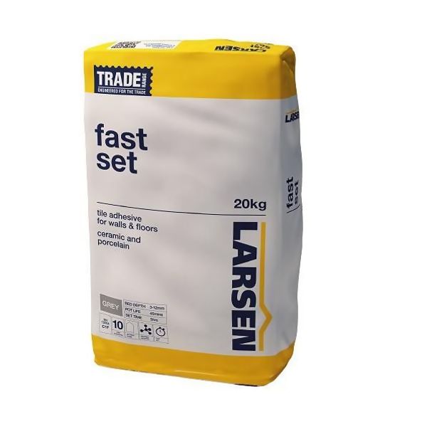 Larsen Fast Set Flexible Trade Orange Tile Adhesive 20kg Bag Grey Ref ...