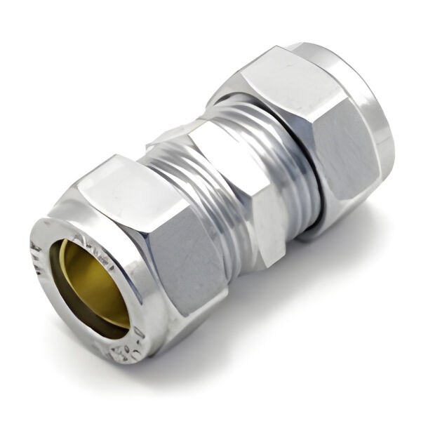 PX01 Chrome Compression Coupling 15mm