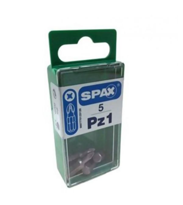 Spax Screwdriver Bits PZ1 x 25mm Retail Pack Of 5no