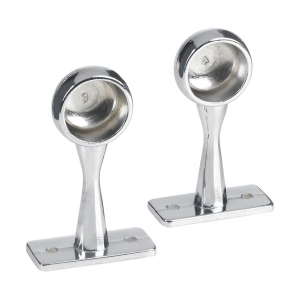 Standard End Brackets 19mm Chrome Plated 2no Per Pack Ref Q200AC