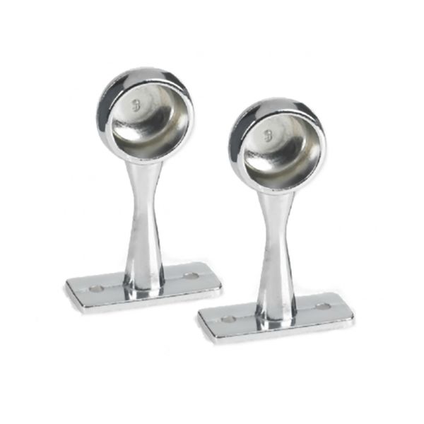 Standard End Brackets 25mm Chrome Plated 2no Per Pack Ref Q200BC