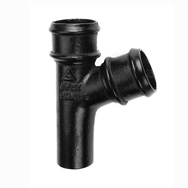 Cast Iron Primed Apex Heritage 63mm Circular Pipe 112.5deg Branch - Ref ...