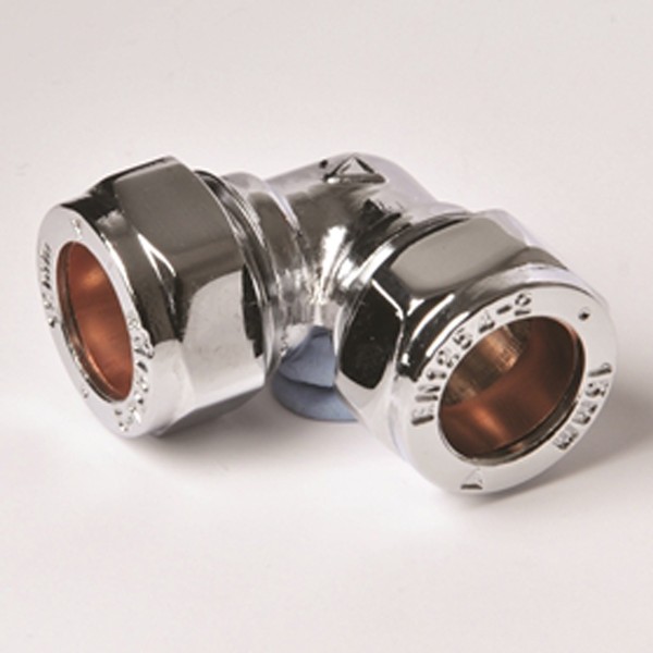 PX12 Chrome Compression Elbow 15mm Ref 24024312