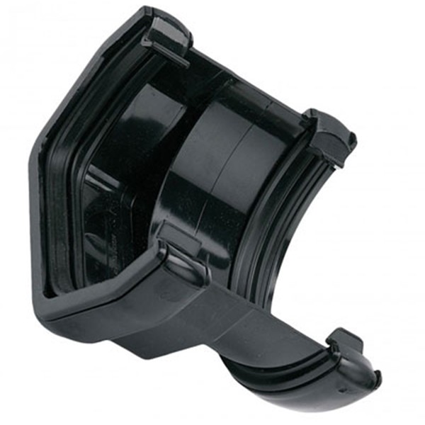 Floplast Half Round to Square Gutter Adaptor RDS1 Black