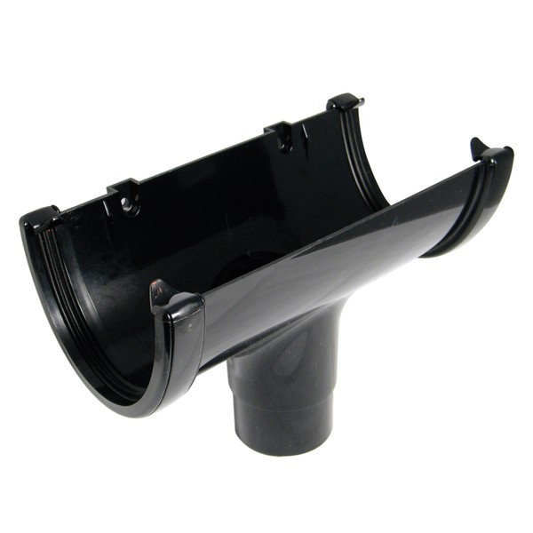 Floplast Deepflow Gutter Running Outlet Black REF ROH1