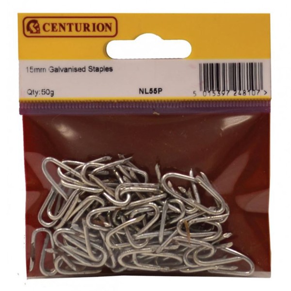 Pre Pack 15mm Galv Staples Ref NL55P