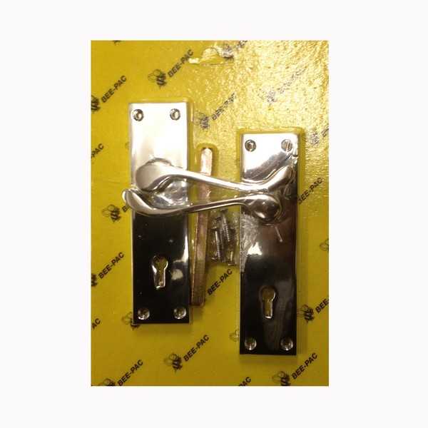 Prepack Chrome Scroll Lever Lock Handles
