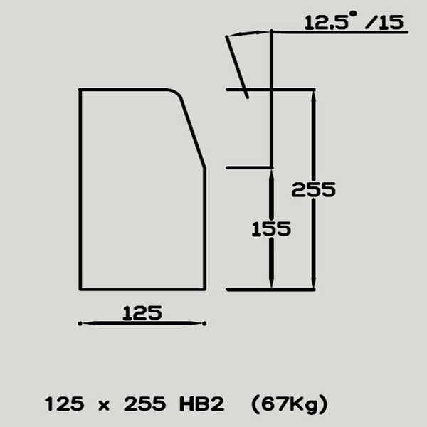 Straight Kerb Half Battered 125 x 255mm