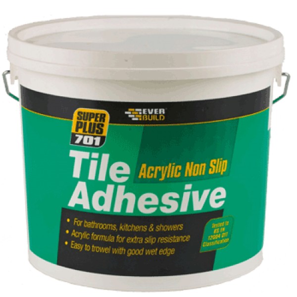 Showerproof Acrylic Non Slip Tile Adhesive 5ltr (7.5kg) Ref NS05