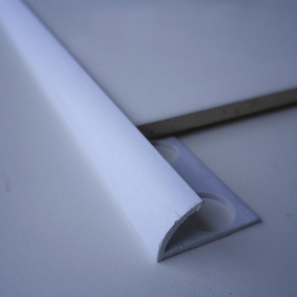 Tileasy 8mm White Square Edge Plastic Trim Ref SE8mmW